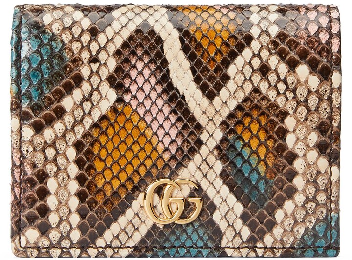 Gucci GG Marmont python card case wallet - ShopStyle