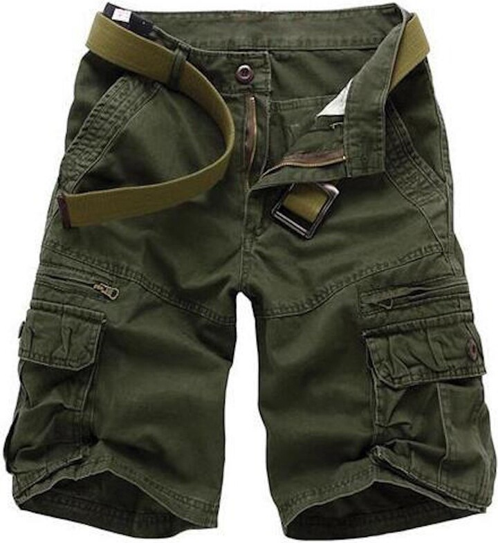 WSLCN Mens Military Style Combat Cargo Shorts Cotton (Without Belt ...