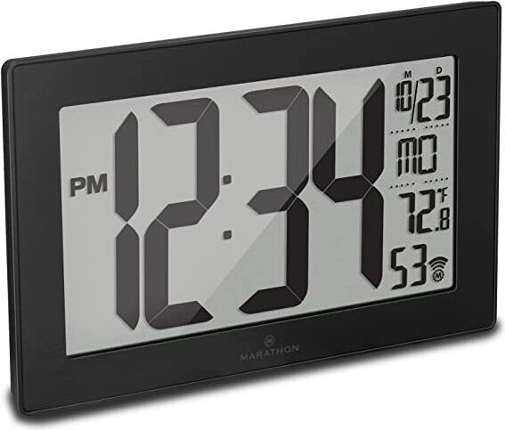Marathon Atomic 9 Inch Wall Clock Stainless Steel Finish With Stand & 8 ...