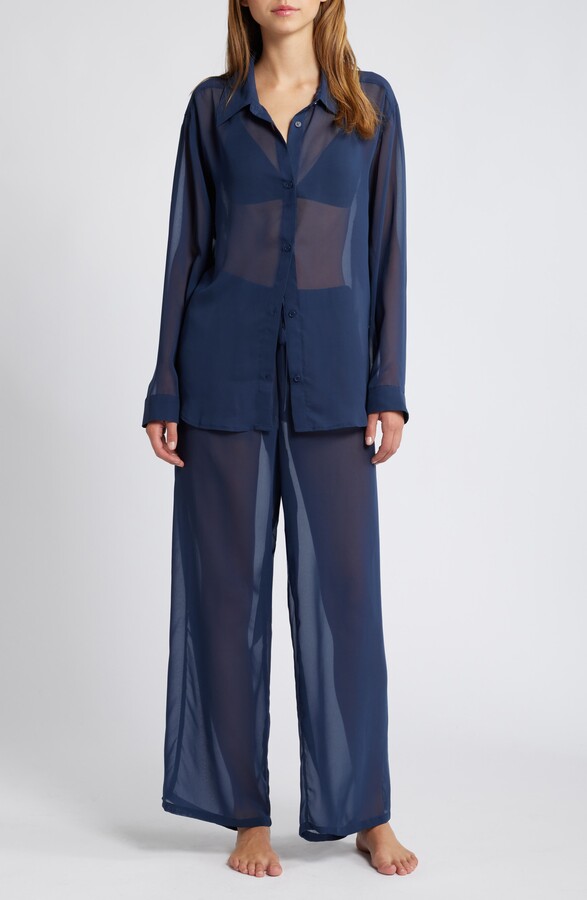 Open Edit Sheer Pajamas - ShopStyle