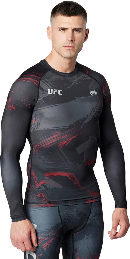Venum Men's UFC Authentic Fight Week 2.0 Rash Guard-Long Sleeves-Black ...