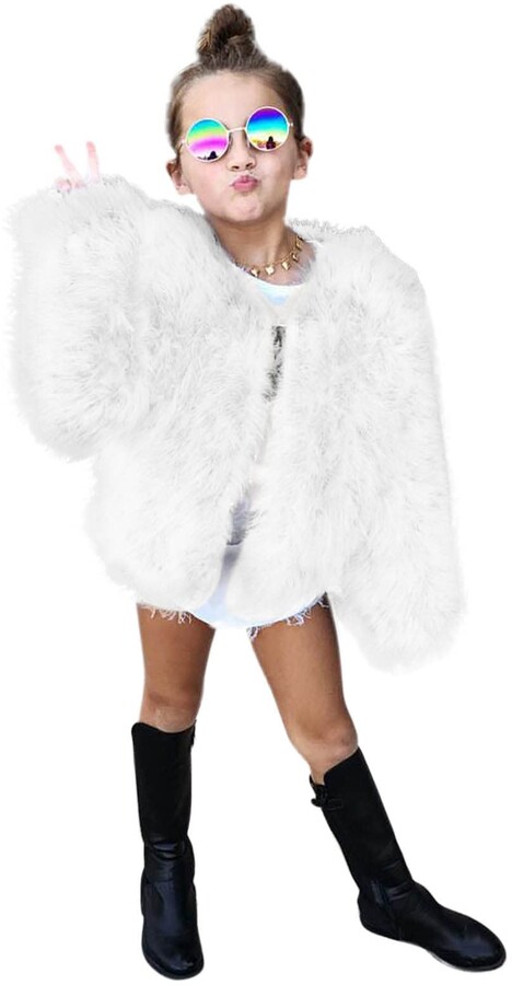 Asdfk Kids Fluffy Faux Fur Coat - ShopStyle Girls' Outerwear