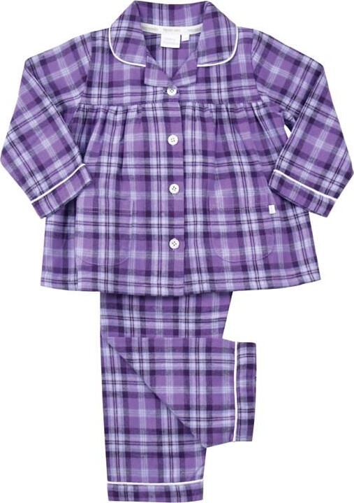 Mini Vanilla Girls Lilac Check Traditional Pyjama Set - ShopStyle