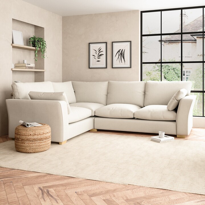 The Edited Life Blakeney Corner Sofa Slub Cotton Sandstone - ShopStyle