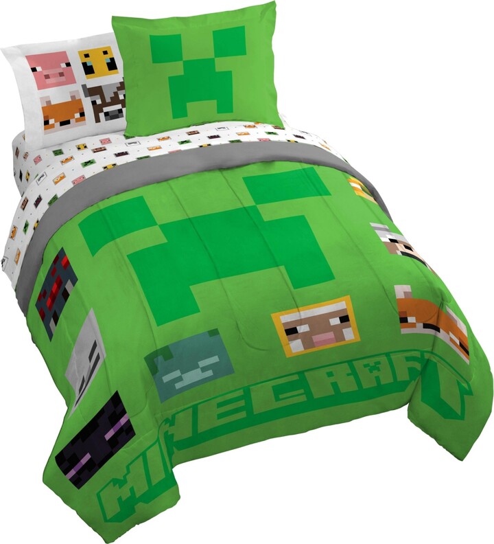 Sunny Side Up Minecraft Creeper Full Bed Set with Sham - ShopStyle