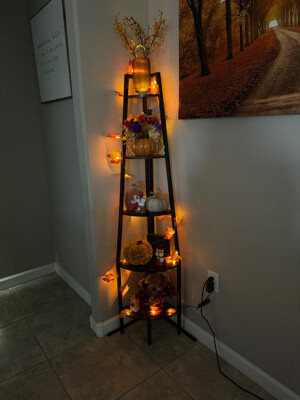 17 Stories Industrial 4-Tier Corner Bookshelf, Rustic Corner Ladder ...