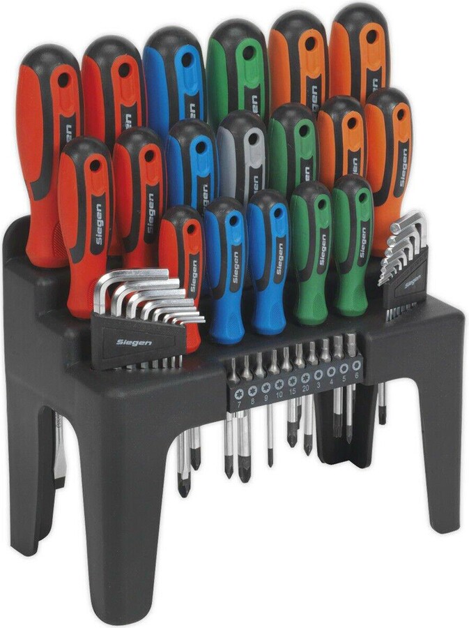 Loops 44 PACK - Large Screwdriver Hex Key & Bit Set - Colour Coded ...