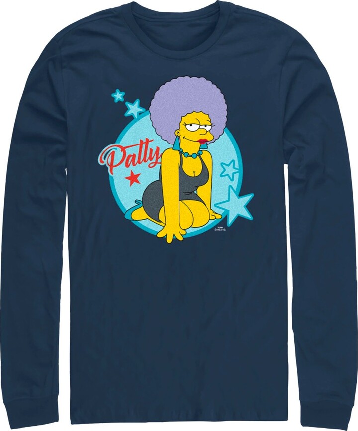 Men's The Simpsons Patty Portrait Long Sleeve Shirt - Navy Blue - X ...