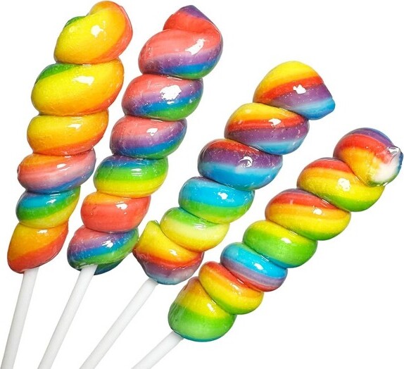 4E's Novelty 36 Pack Rainbow Twist Lollipops Individually Wrapped Bulk ...