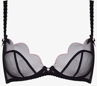 Agent Provocateur Womens Lorna Black Lorna Scalloped Mesh Underwired ...