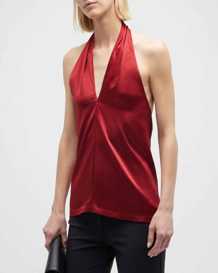 Theory Ertil Silky Satin Halter Top - ShopStyle
