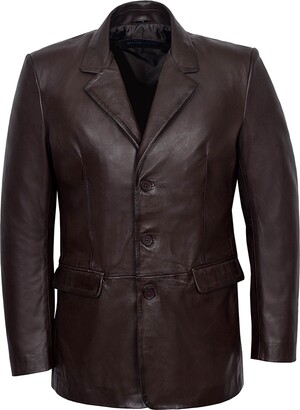 Smart Range 'Classic Blazer' Men's Brown Tailored Soft Real Nappa ...