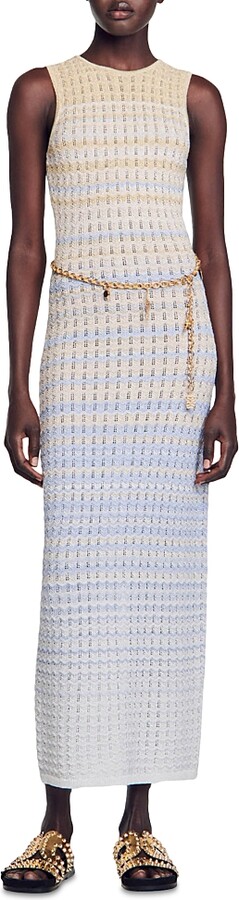 Female Sandro Zade Pointelle Knit Maxi Dress - ShopStyle
