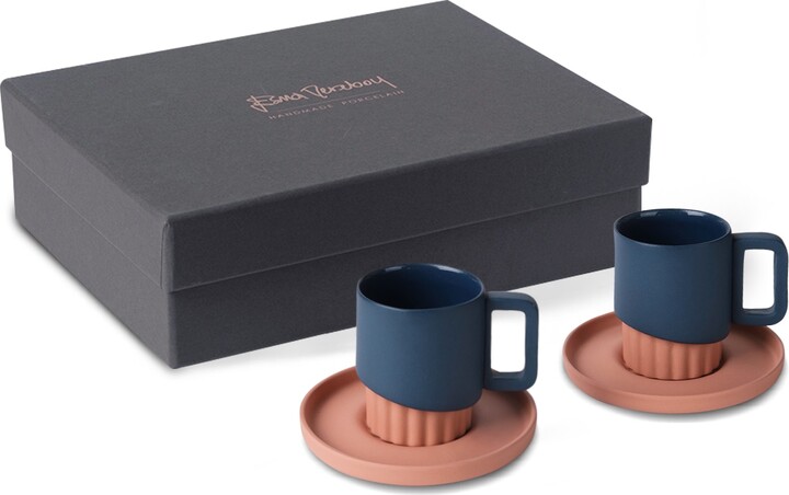 Esma Dereboy Corinth Espresso Cup With Saucer Set Of Two Coral Coral ...