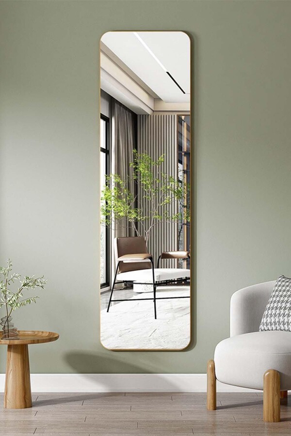 Living and Home Modern Full Length Mirror with Rounded Corners Door ...