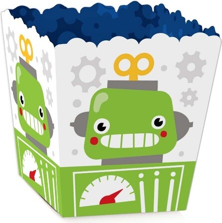 Big Dot of Happiness Gear Up Robots - Party Mini Favor Boxes - Birthday ...