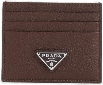 Prada Logo Plaque Cardholder - ShopStyle