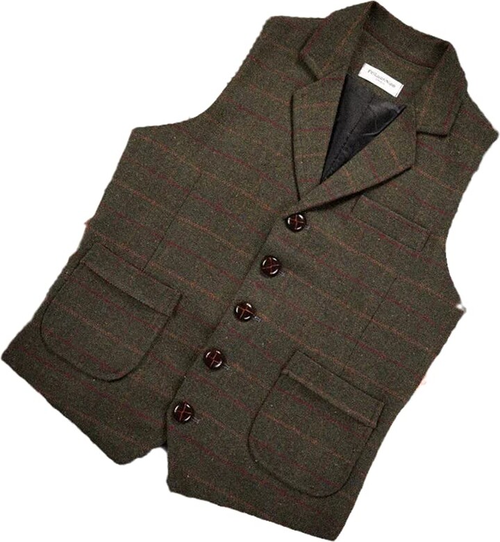 XINFEIYUE Men's Vest Steampunk Formal Black Male Springs Plaid ...