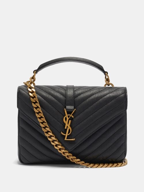 Saint Laurent College Medium Quilted-leather Shoulder Bag - Black - ShopStyle
