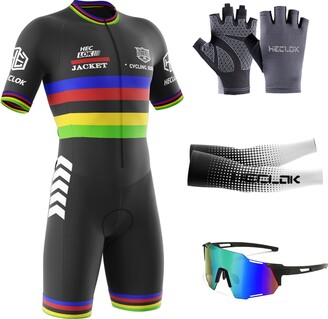 HECLOK Men Triathlon Suit，Men's Cycling Skinsuit Gel Padded One Piece ...