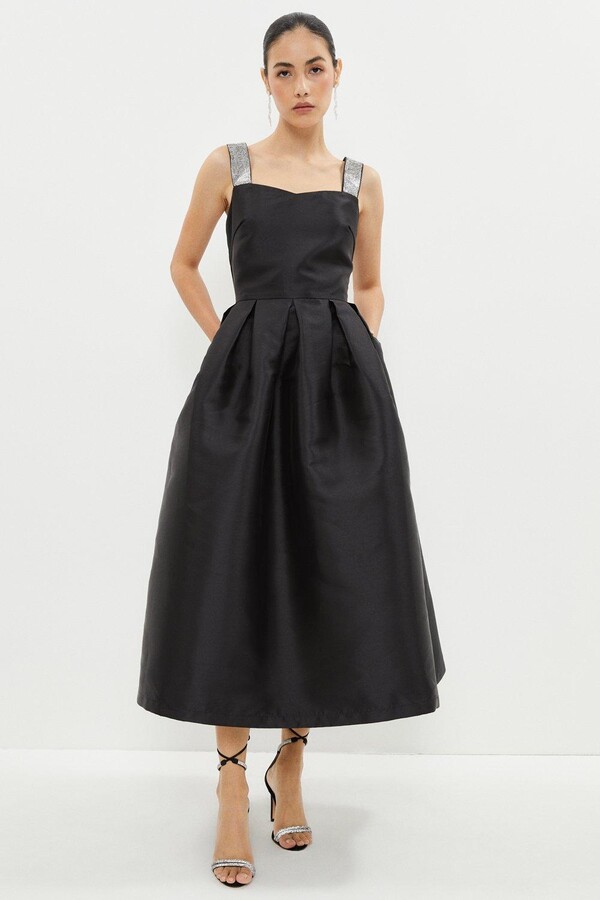 Structured Panelled Bodice Sequin Strap Dress - ShopStyle