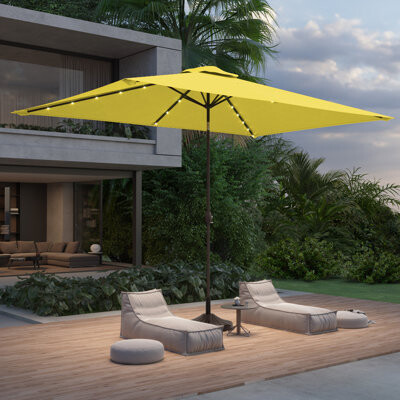 Arlmont & Co. Savich 120'' x 78'' Rectangular Lighted Market Umbrella - ShopStyle