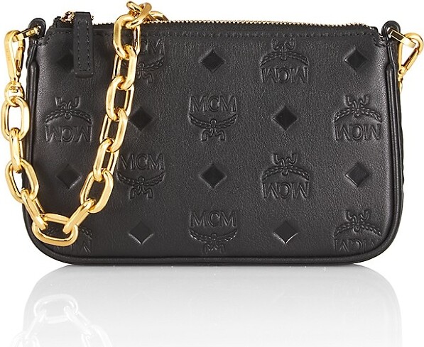 MCM Mini Aren Monogram Leather Pouch - ShopStyle Shoulder Bags