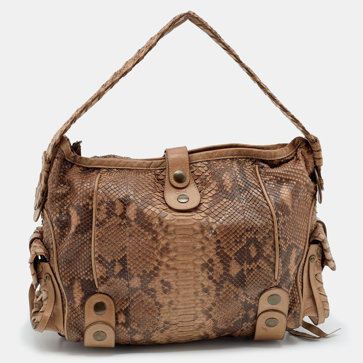 Chloé Beige Python Silverado Tote - ShopStyle