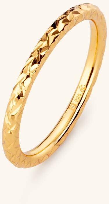 L'ERA Shimmer Stacker Ring In Sterling Silver or 18ct Gold Vermeil - Metallics - ShopStyle