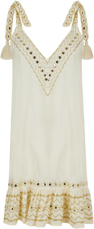 Pranella Anna Ecru Gold Summer Dress - ShopStyle