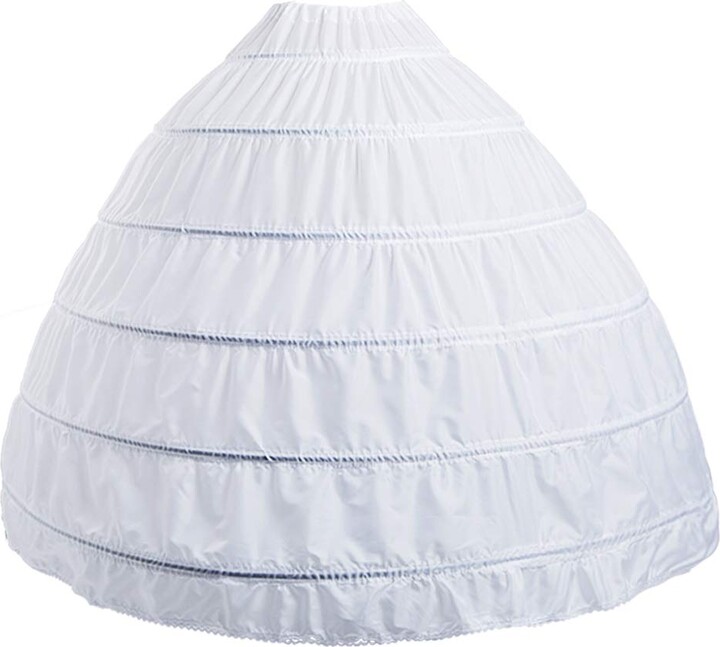 TPYQdirect Womens Petticoat Underskirt 6 Hoop Skirt Floor Length ...