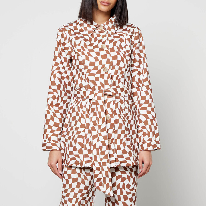 Résumé Rena Checked Cotton-Canvas Jacket - ShopStyle