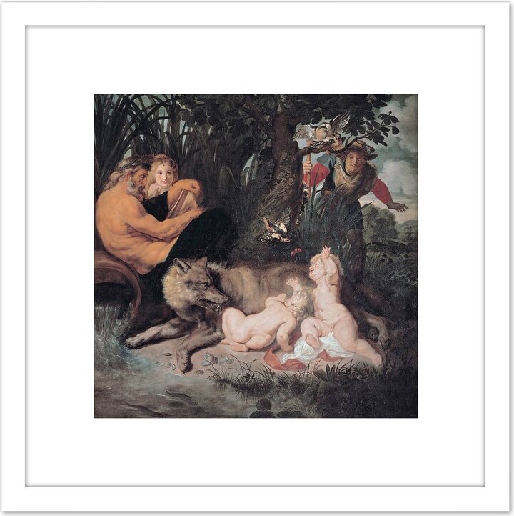 Artery8 Rubens Romulus Remus Roman Myth Painting 8X8 Inch Square Wooden ...