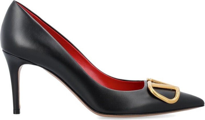 Valentino Garavani V-Logo pumps - ShopStyle