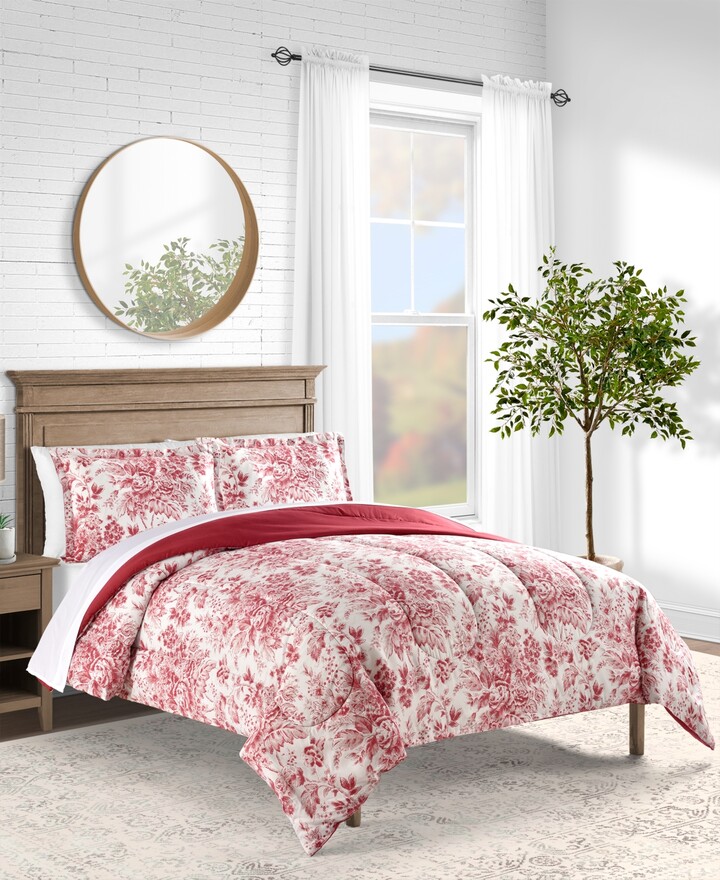 Sunham Red Bloom 3-Pc Comforter Sets, Created For Macy's Bedding ...