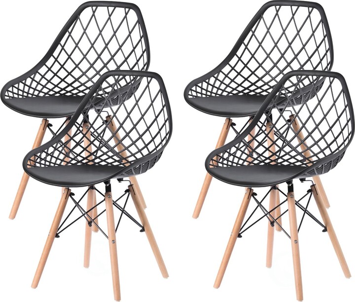 Fabulaxe Mid-Century Modern Style Plastic DSW Shell Dining Chair with ...