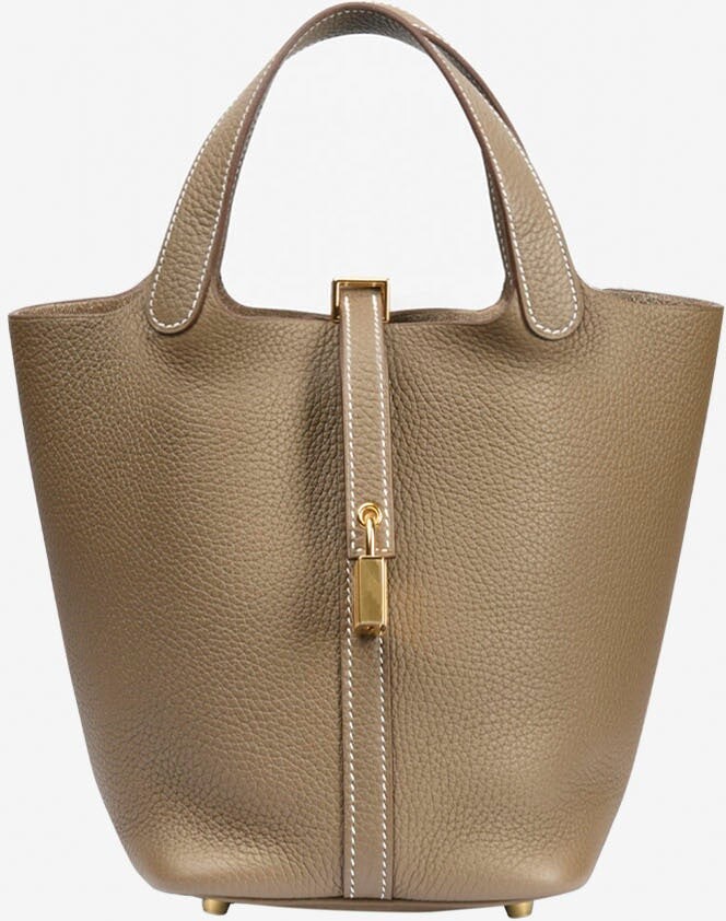 Hermes Picotin Lock 18 in Etoupe Clemence with Gold Hardware ...