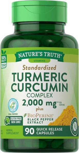 Nature's Truth Turmeric Curcumin 2000mg with Bioperine| 90 Capsules ...