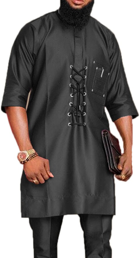 keepwo Mens Muslim Dress Middle East Saudi Arabic Robes Dresses with ...