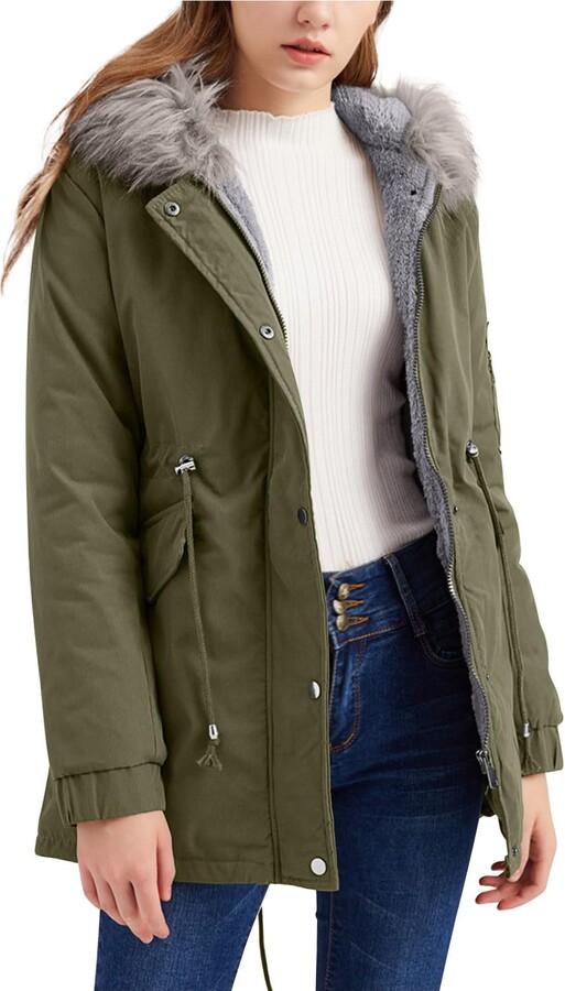 FunAloe Long Puffer Coats For Women Women Peacoat Jacket Womens Coat Womens Rain Jacket Womens ...
