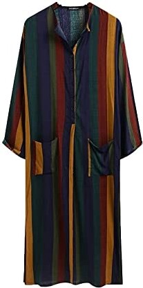 Gyrosphere Muslim Clothing For Men Color Blocking Stand Collar Long ...