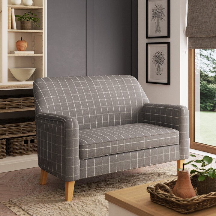 Dunelm Cooper Window Pane Check 2 Seater Sofa Grey - ShopStyle