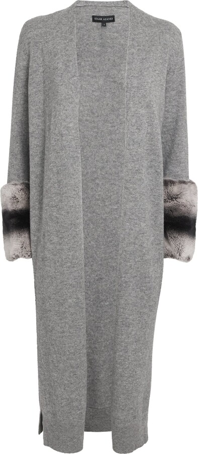 Izaak Azanei Merino Wool-Cashmere Fur Cuff Cardigan - ShopStyle