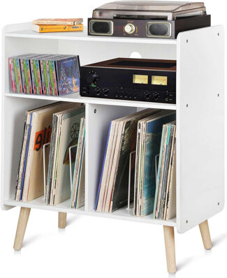 George Oliver Mid-Century Wood Record Player Stand, Large Vintage ...