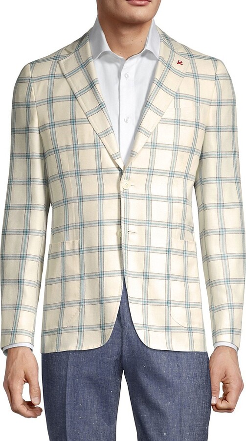 Isaia Windowpane Jacket - ShopStyle Sport Coats & Blazers