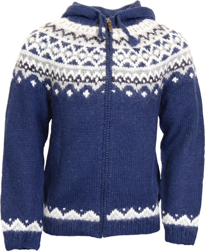 ICEWEAR Skjoldur Men's Sweater Hand Knitted Design - 100% Icelandic ...