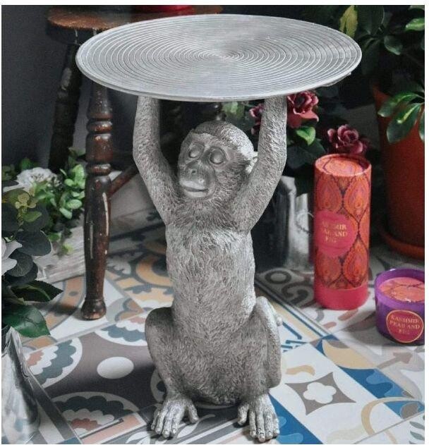 Madison & Mayfair Resin Monkey Table in Silver - ShopStyle