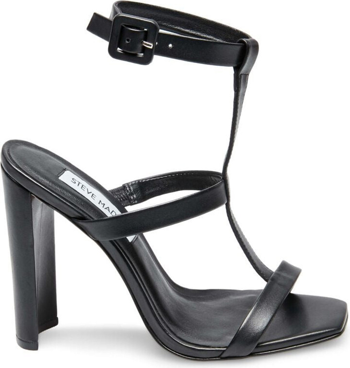 Steve Madden Megan Black Leather - Sm Rebooted - ShopStyle Sandals