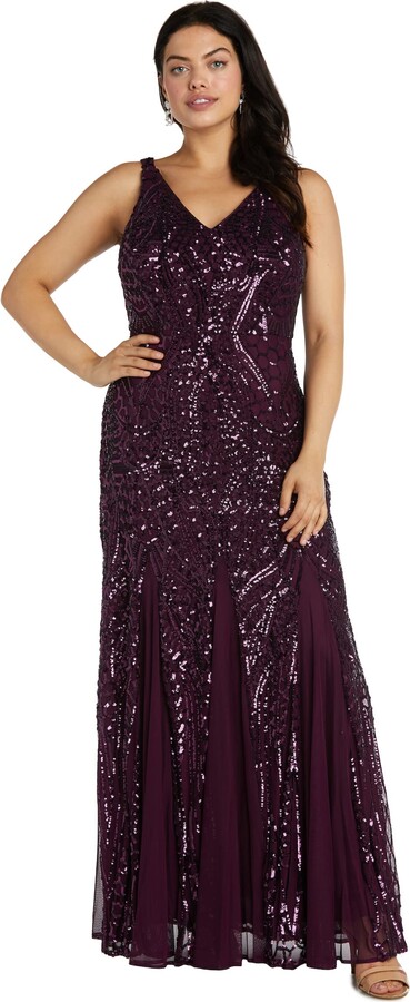 Nightway Women's Beaded V Front and Back Dress - ShopStyle