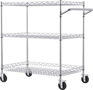 17 Stories Kitchen Utility Cart, 3 Tiers, Wire Rolling Cart With 661 ...